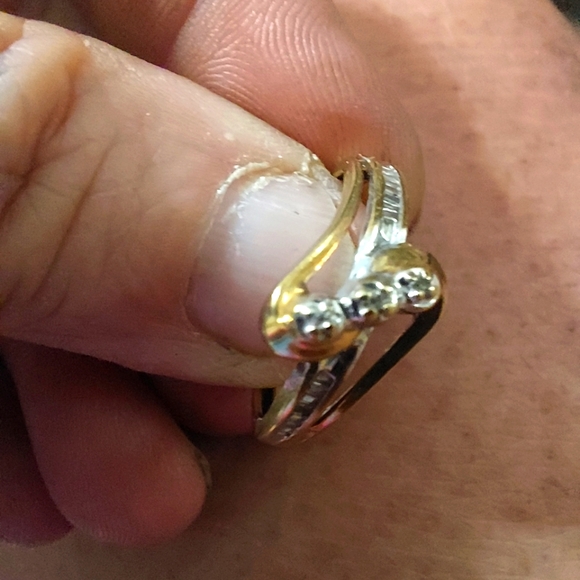 None | Jewelry | K Gold Real Diamonds Ring Size 65 | Poshmark